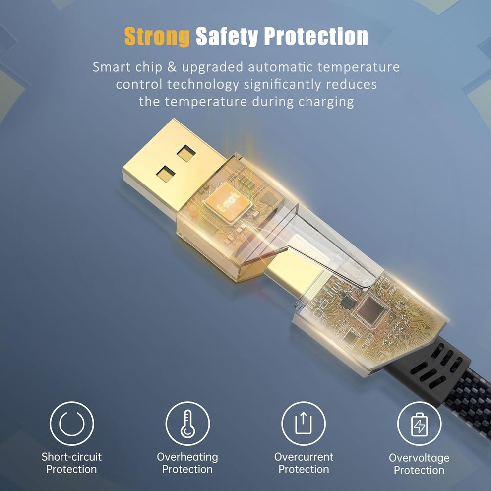 4 in 1 Gold Plated Heavy-Duty 65W Super Fast Charging Cable for all Ph ...